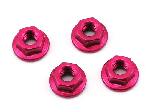 175RC Aluminum 4mm Serrated Wheel Nuts (Pink) | Triple Crown RC Hobbies